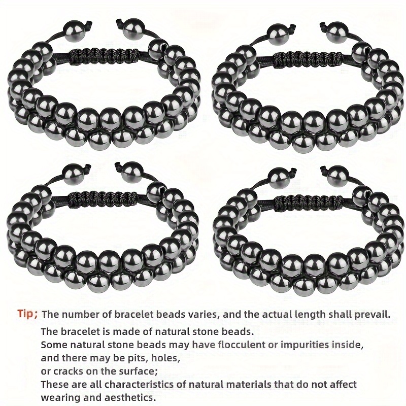 Natural Hematite Bead Bracelet Men Women Creative Small - Temu United ...