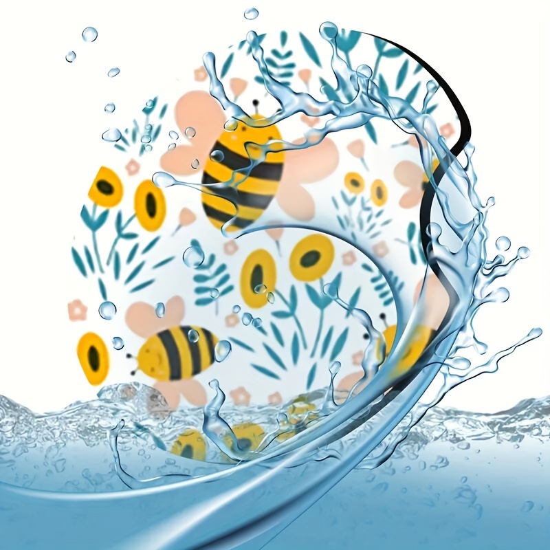 Bees And Flowers Pattern Car Office Home Water Coasters, Cup Holders ...