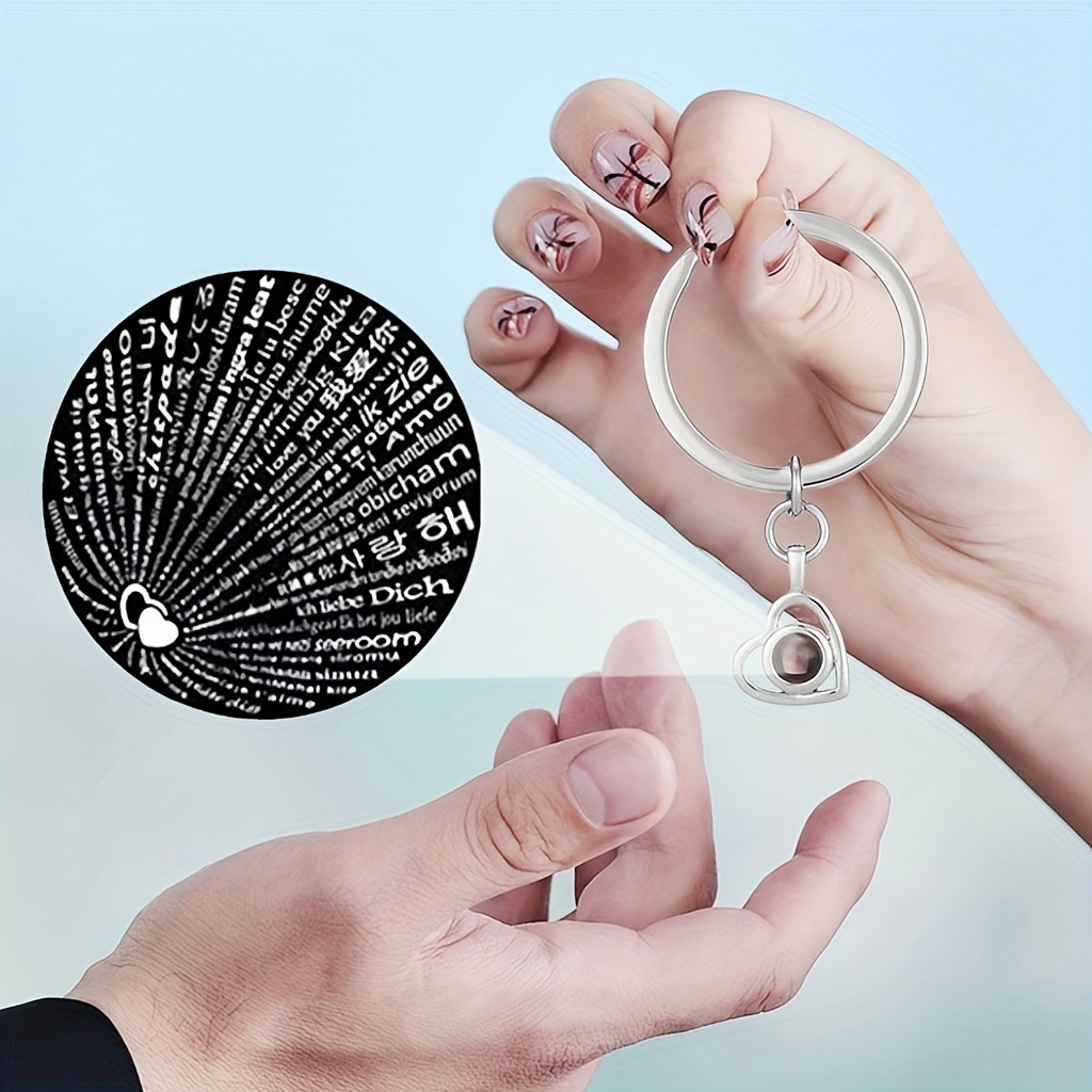 Love In 100 Languages Keychain Heart Shaped Alloy Key Chain - Temu ...