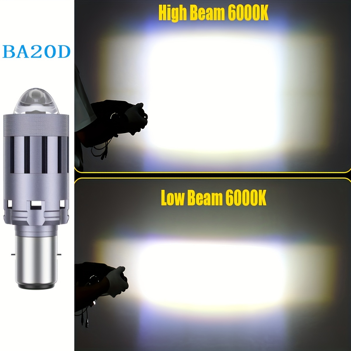 Ba20d Led Motorcycle Headlight Bulb H4 Headlamp Highlight - Temu Australia