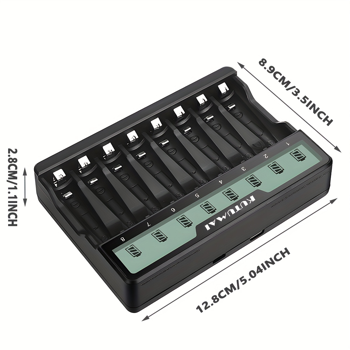 Aa Aaa 1.2v Battery Charger 8 Bay Lcd Display Ni mh - Temu United Kingdom