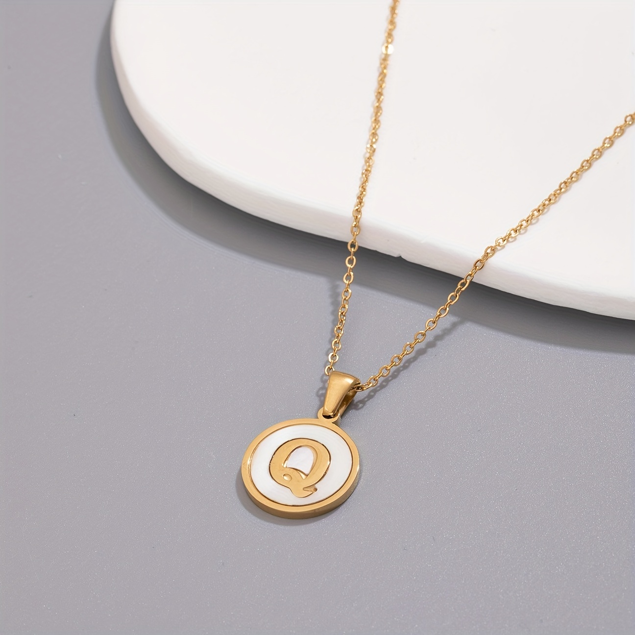 Stainless Steel Round Shape Initial English Letter Shell - Temu United ...