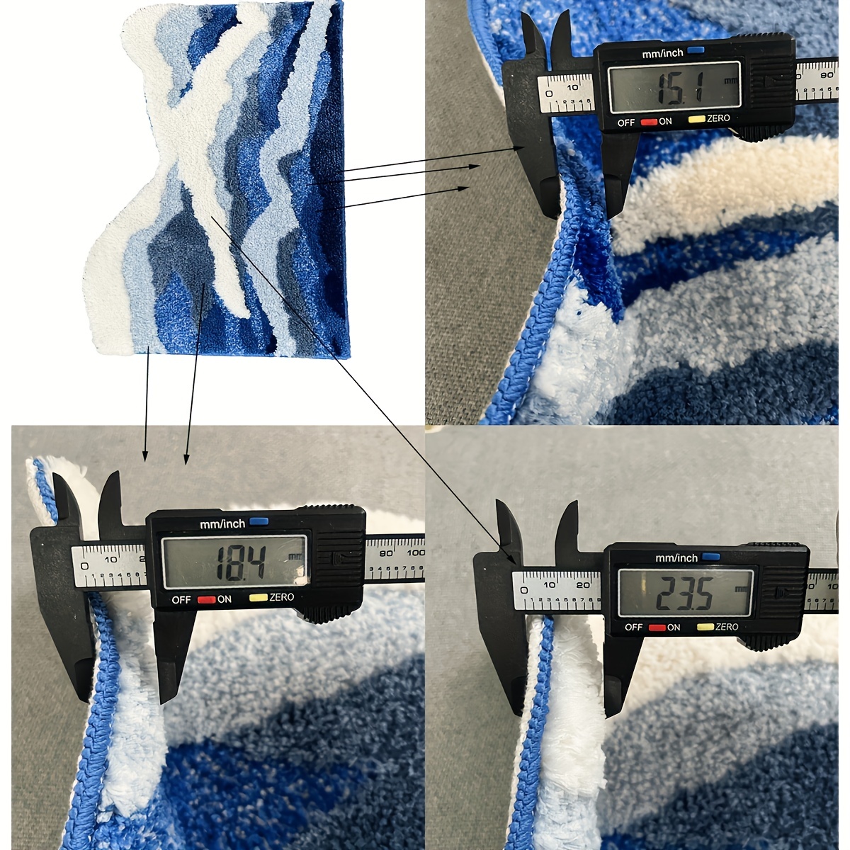 Special shaped Wave Pattern Flocked Floor Mat Lightweight - Temu