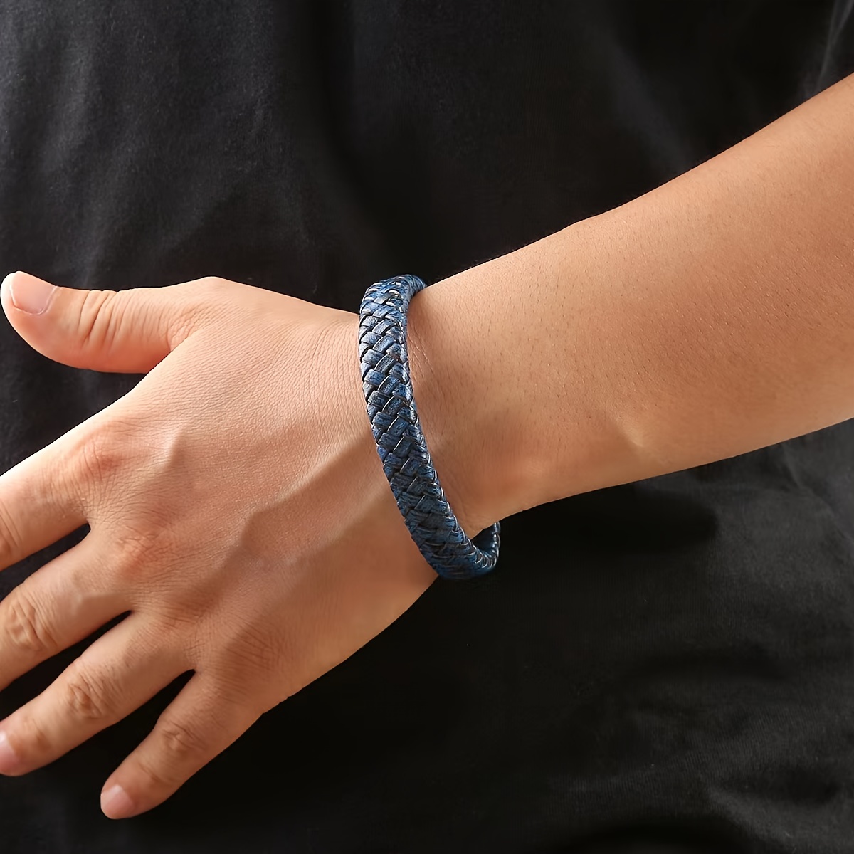 Simple Temperament Premium Magnetic Buckle Leather Men's - Temu Australia