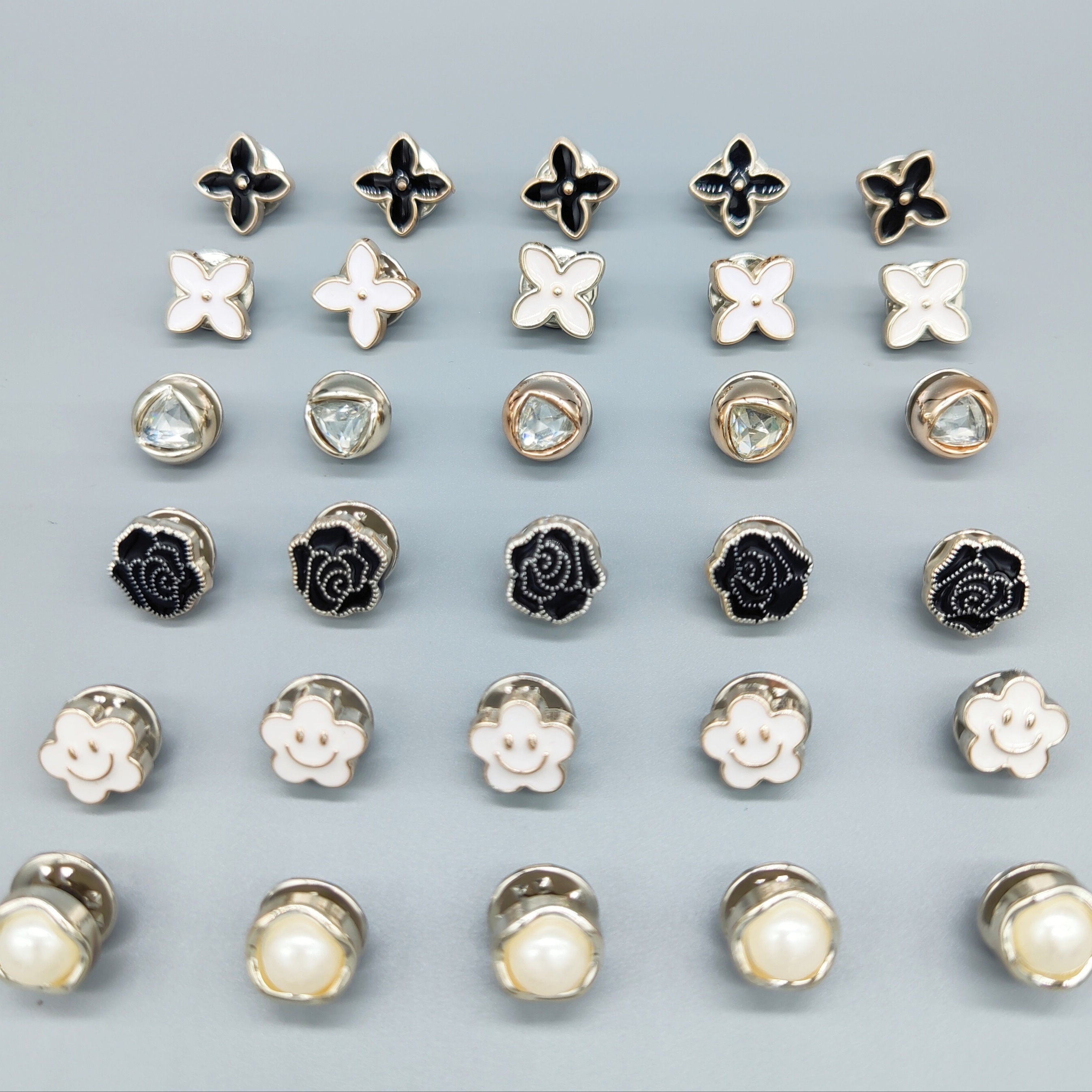30pcs Anti Slip Button Brooch Removable Buttons Fashion Decorative ...