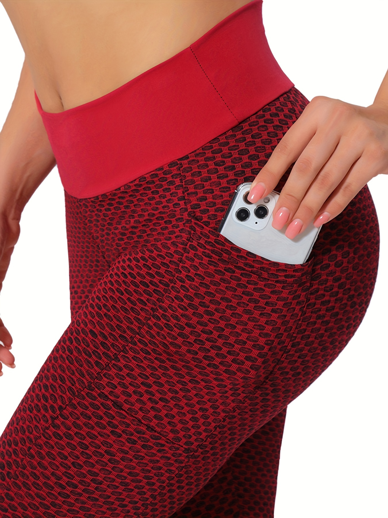 Workout Textured Skinny Leggings Casual High Waist Butt - Temu Australia