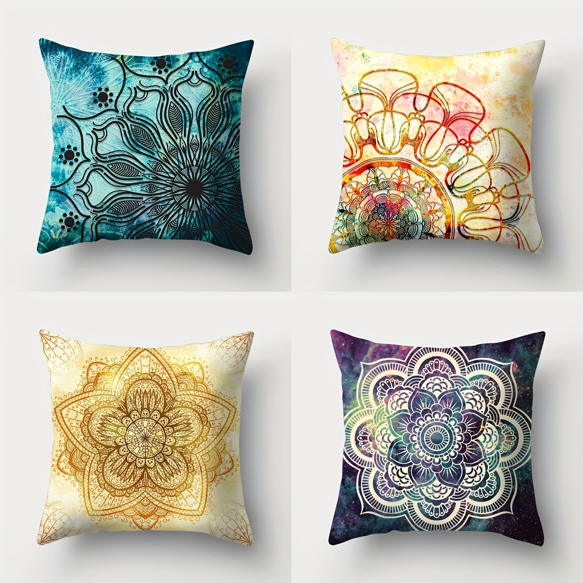 Retro Floral Mandala Bohemian Bohemian Pillow Cases Soft - Temu Norway