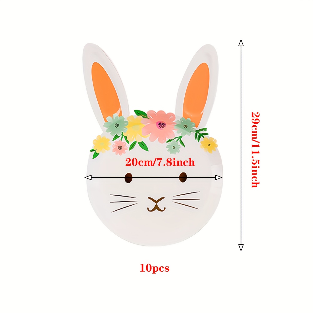 Rabbit Paper Plates Birthday Party Easter Festival - Temu Australia