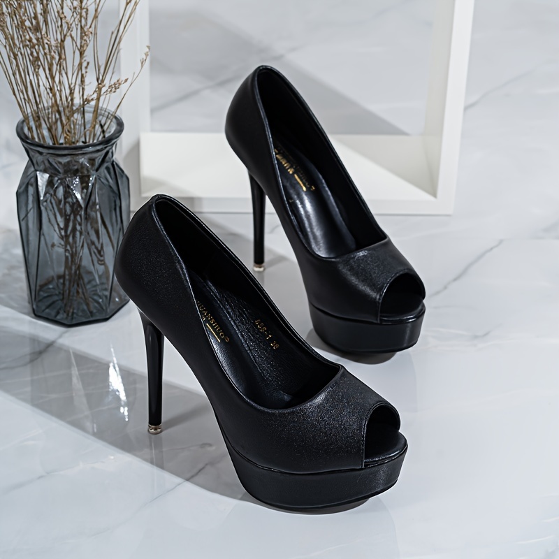 Womens Solid Color Platform Shoes Slip Soft Sole High Heel - Temu ...