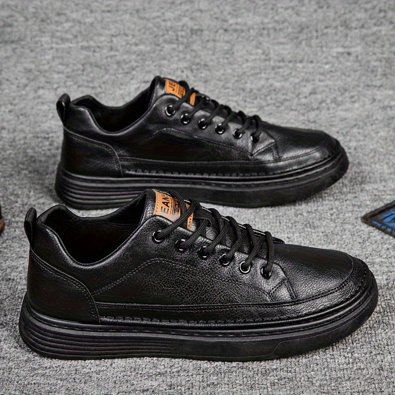 mens fashion skate shoes breathable non slip lace up shoes with pu ...