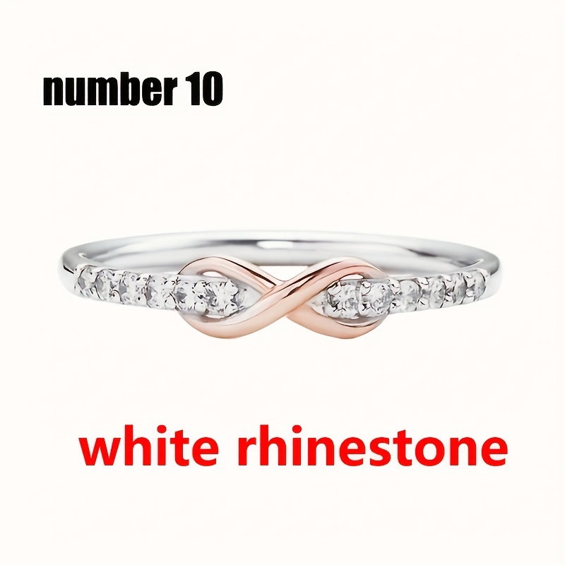 Elegant Inlaid Rhinestone Ring Number 8 Shaped Fashion Ring - Temu Ireland
