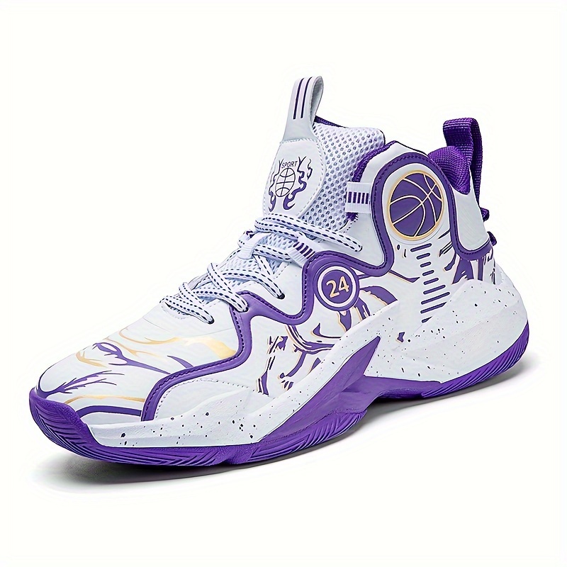 Teenager's Boy's Color Block Basketball Shoes Comfy - Temu Canada