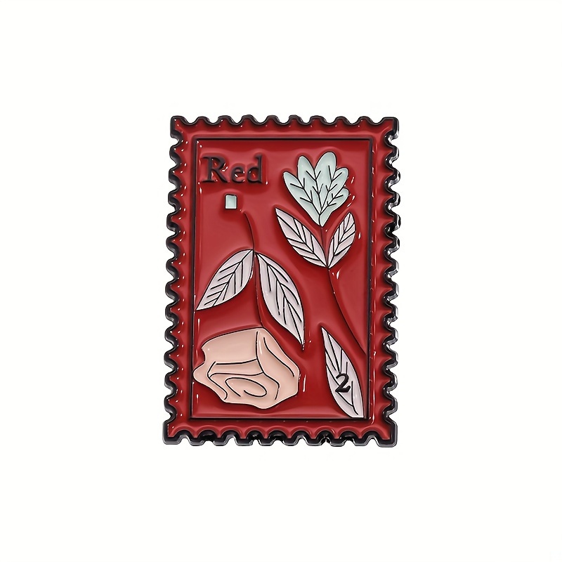 Creative Ticket Enamel Brooch Flower Stamp Club Alloy Badge - Temu ...