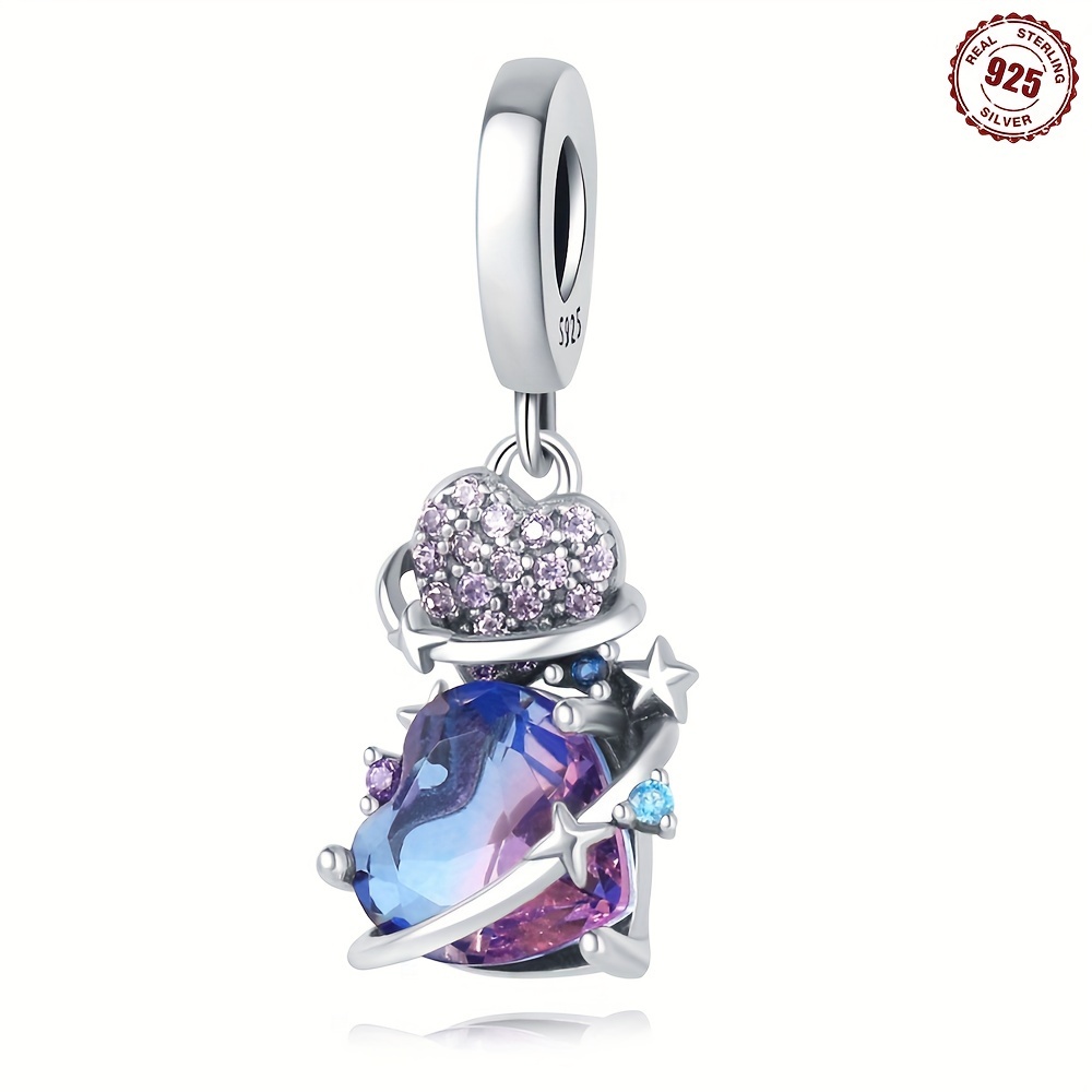925 Silver Heart Moon Star Etc Shaped Charm - Temu United Kingdom