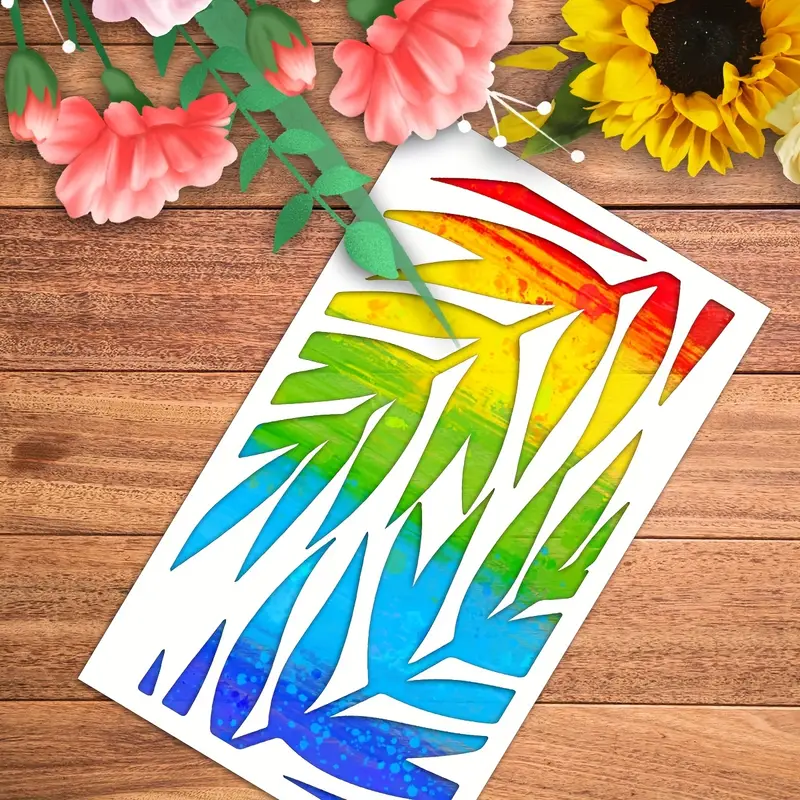 葉っぱ中空ボード Diy 落書き描画テンプレート 1 枚 再利用可能な絵画型 紙木製キャンバス上の標識用 4 Temu Japan