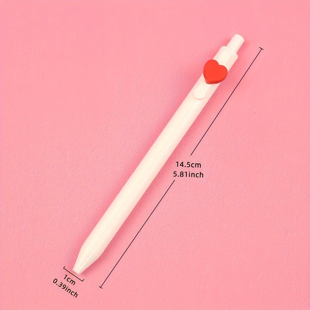 Heart Shaped Neutral Pen Black Ink Retractable Cute Pens - Temu Canada