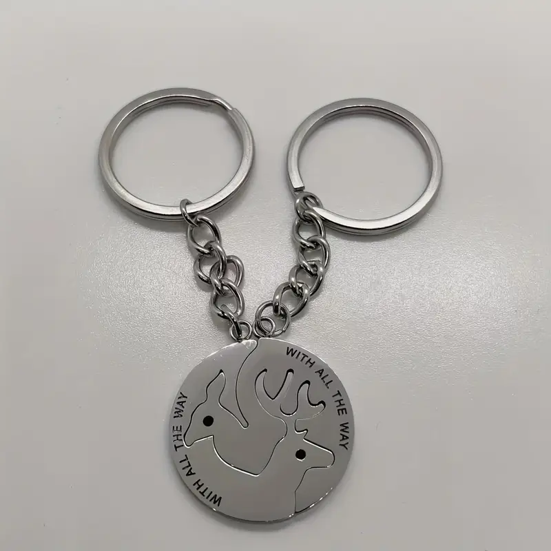 ステンレススチール製キーホルダー 2 個、男性、カップル、友人とオール Zhe Way キーホルダー男性用 Jewelry