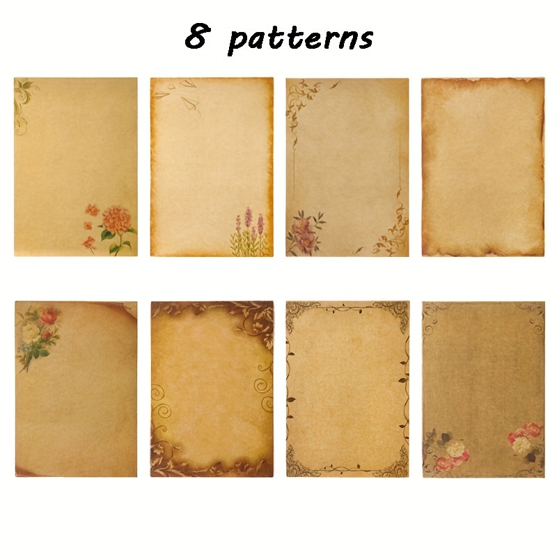 8 Patterns Retro Kraft Letter Paper Creative European Lace - Temu Australia