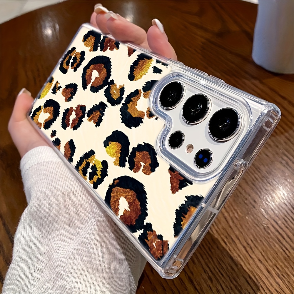 Cool Leopard Pattern Transparent Phone Case For Samsung - Temu New Zealand