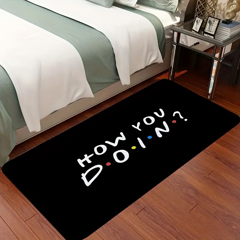 Black Bottom Area Rug Minimalist Welcome Entrance Door Mat - Temu ...