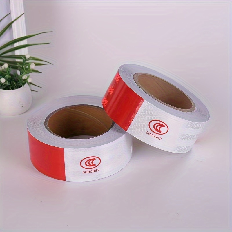 1pc Reflective Red And White Stripe Body Sticker Warning Stripe ...