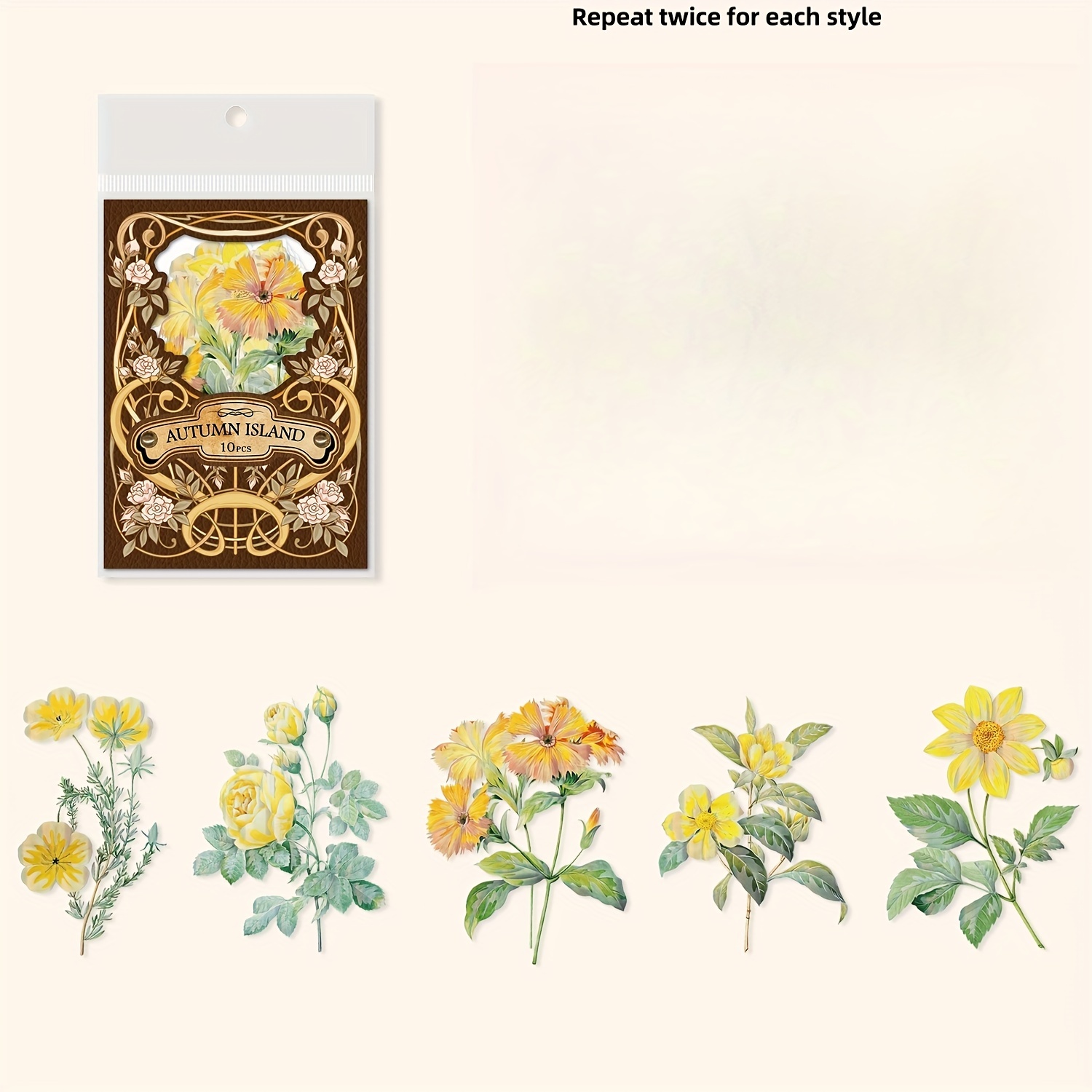 Pet Stickers, Blooming Series, Retro Flowers And Plants, Shell Glossy ...