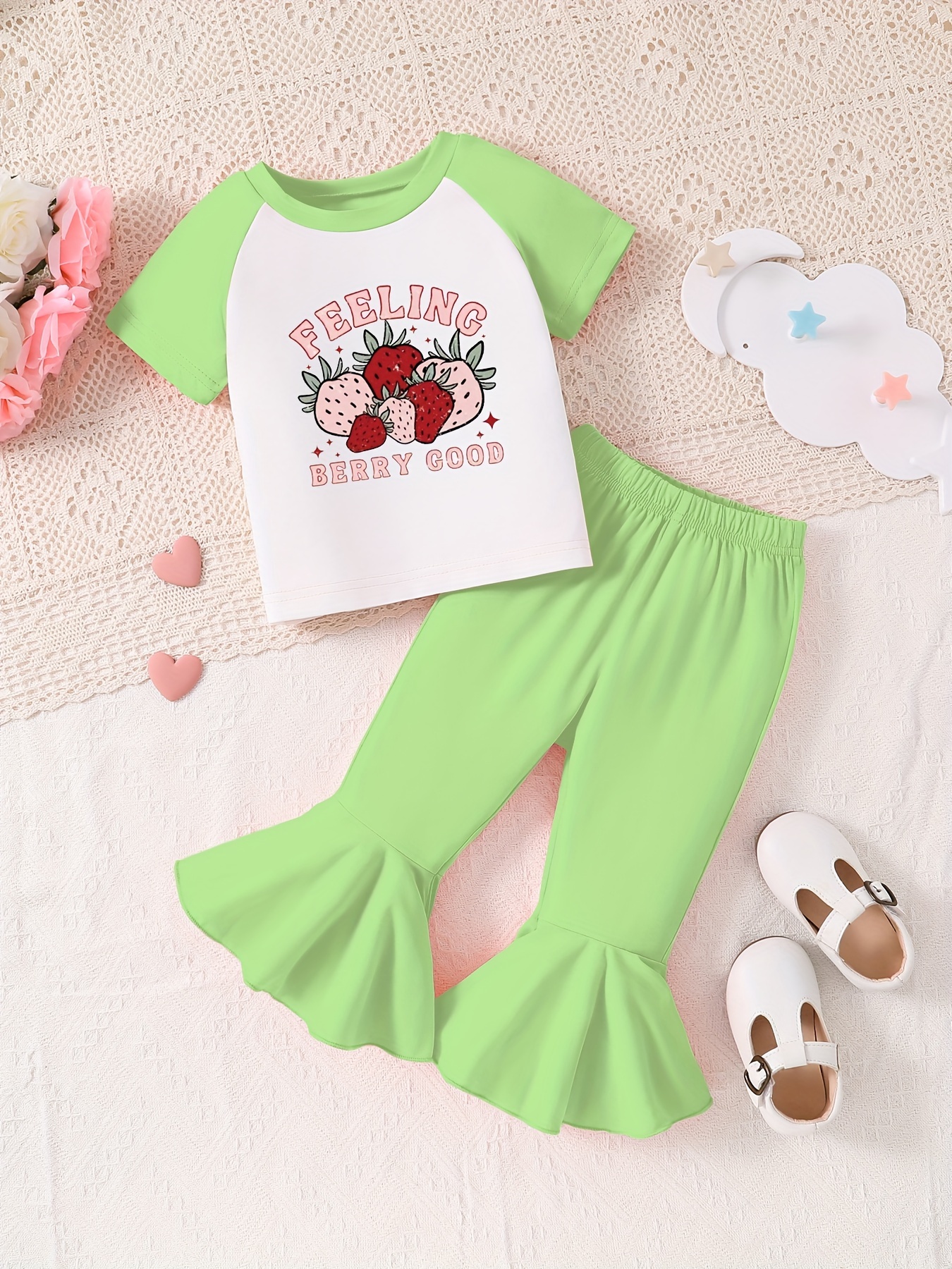 Baby Girls Toddlers Summer New 95% Cotton Outfits Cartoon - Temu New ...