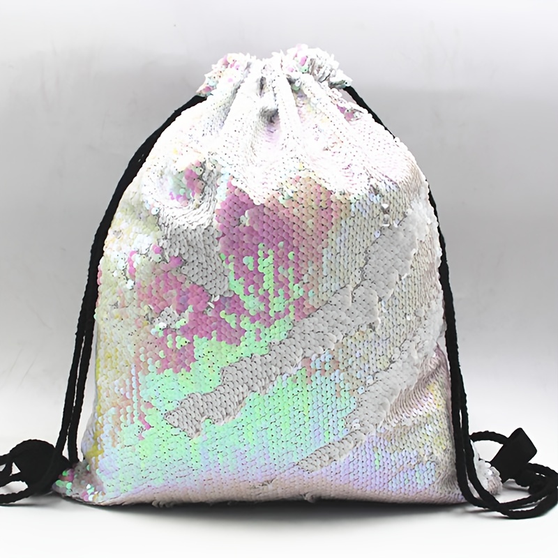 Niche Shiny Sequins Decor Drawstring Bag Versatile Outdoor - Temu Portugal