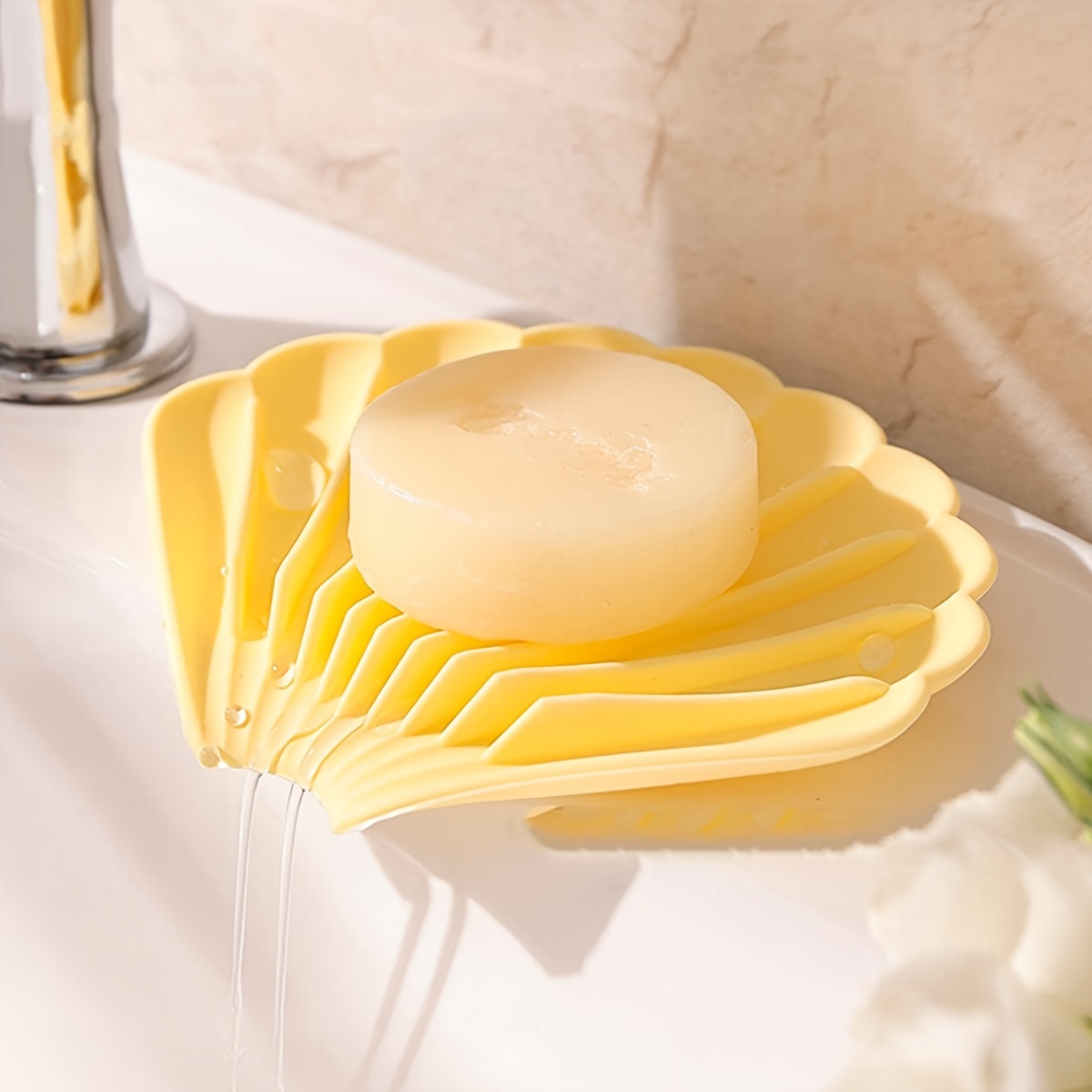 Creative Shell Shaped Soap Dish Silicone Drain Soap Tray - Temu Ireland