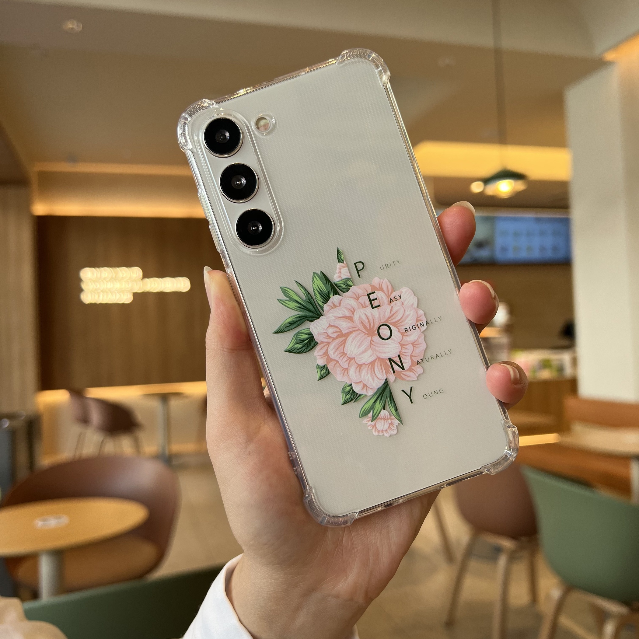 Phone Case Rose Text Illustration Thick Clear - Temu United Kingdom