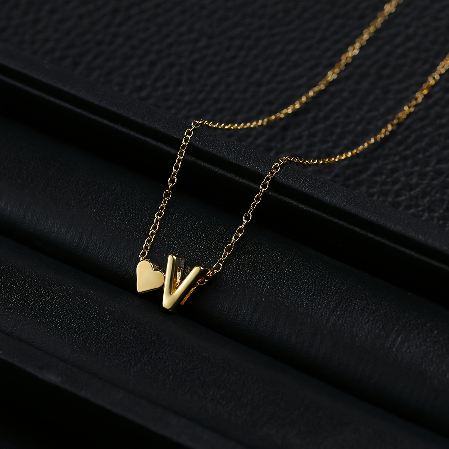 Love Heart Letter Beads Pendant Chain Elegant Pendant - Temu United Kingdom