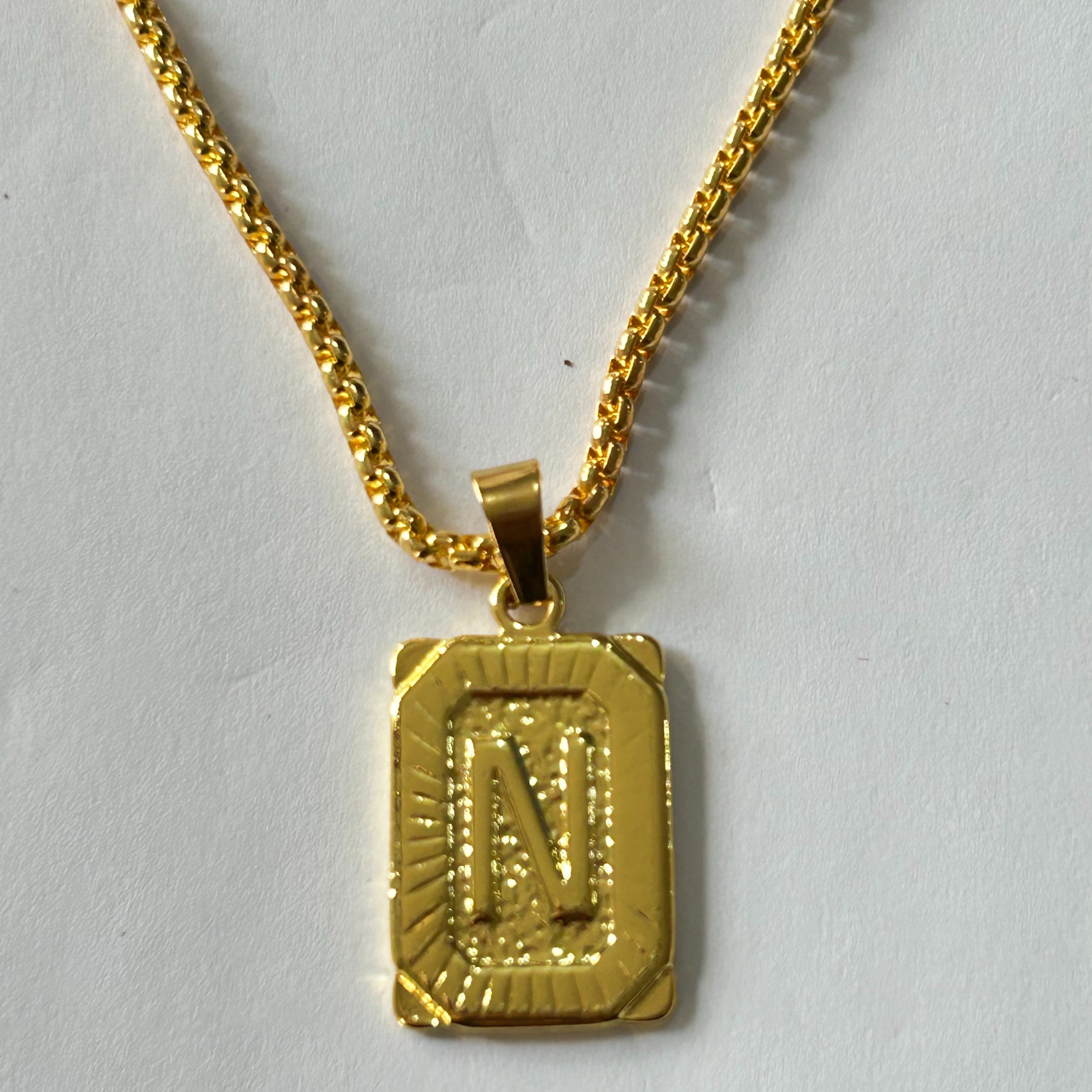 Initial Letter Pendant Necklace Name Necklace 18k Plated A Z - Temu ...