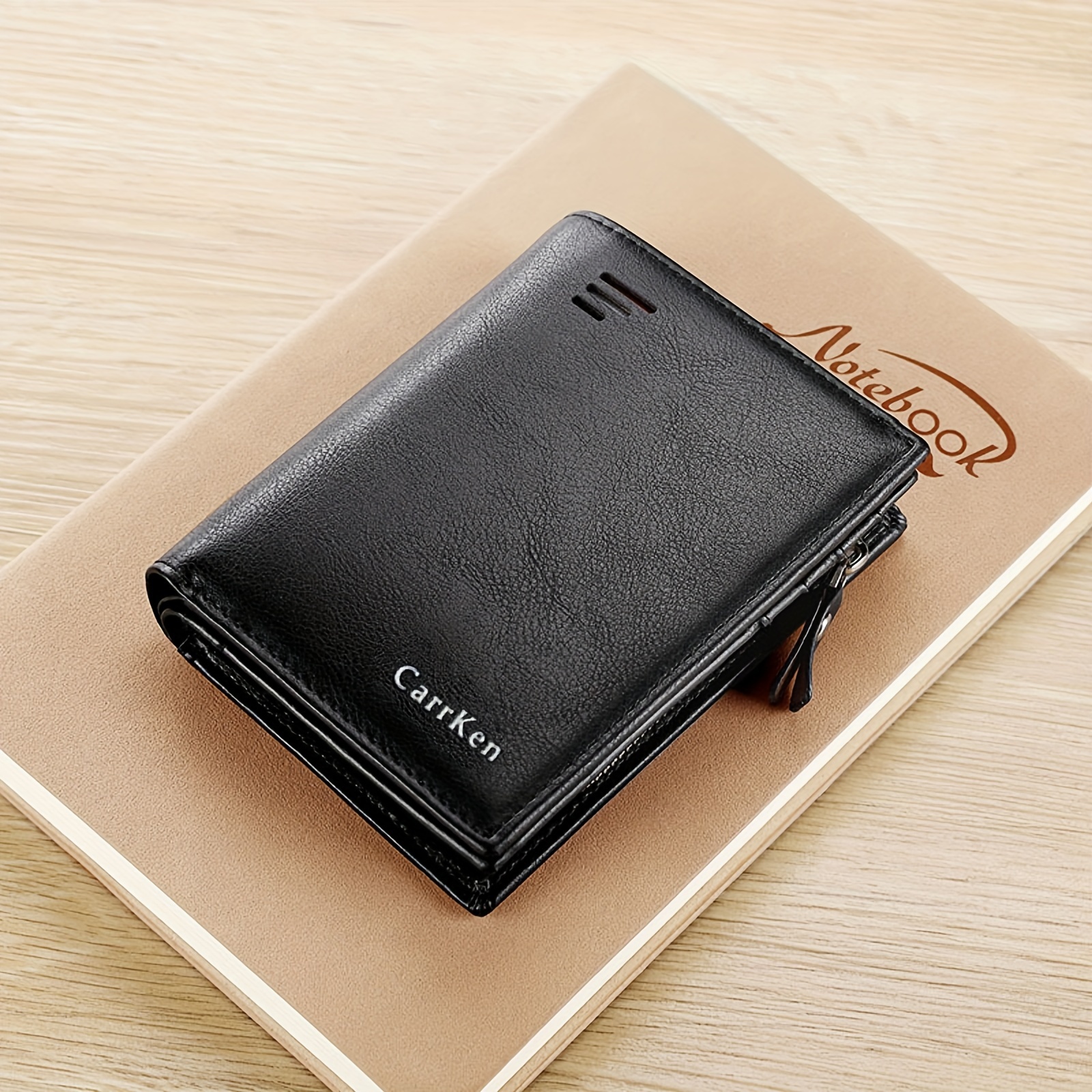 1pc mens short wallet rfid multi functional zipper anti demagnetization ...