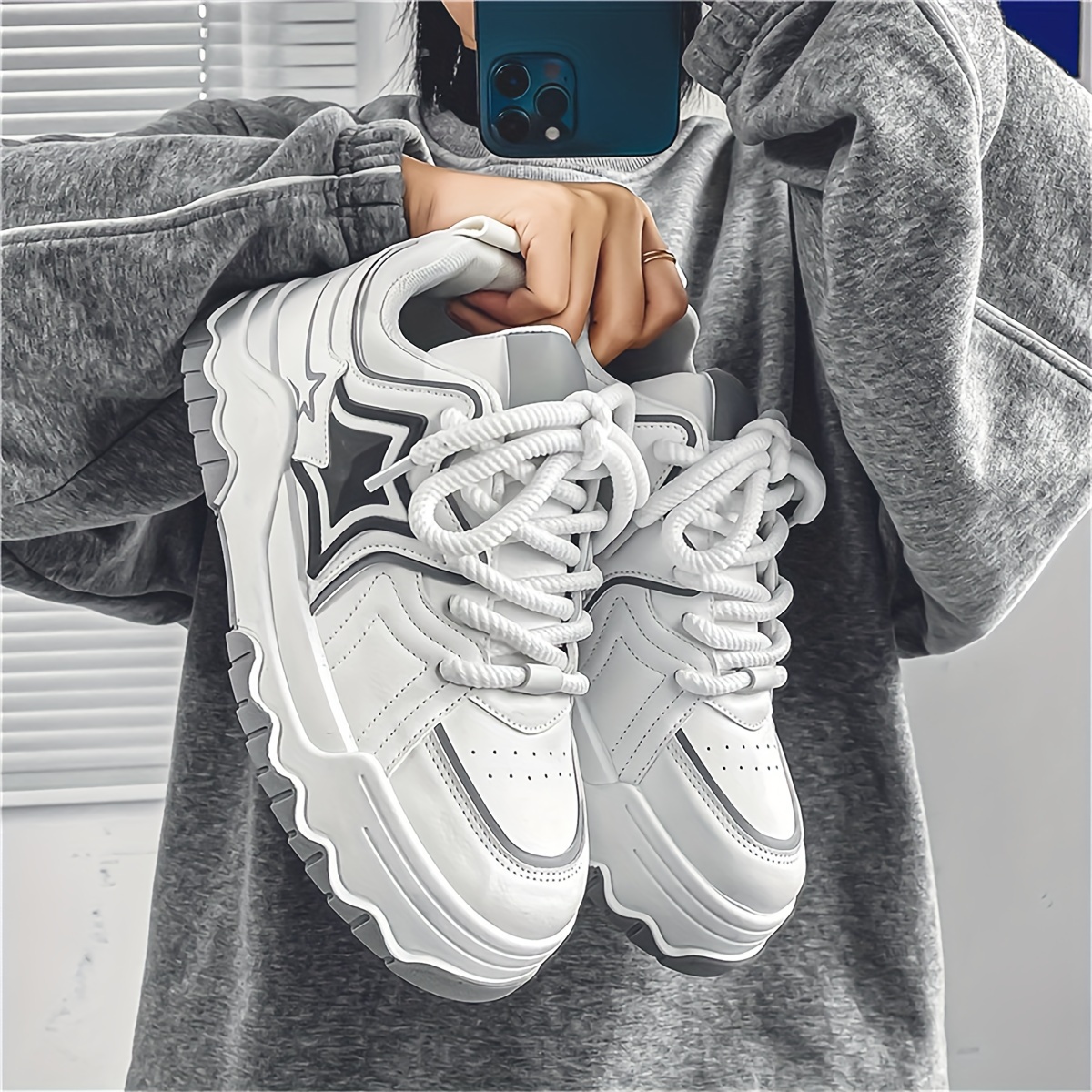 Zapatos De Skate De Estilo Callejero Con Bloque De Color De Moda Para ...