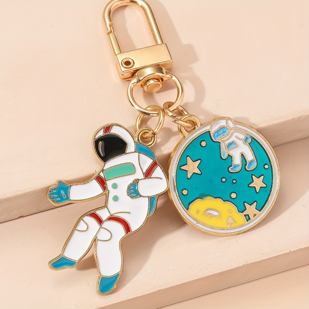 simple creative astronaut moon pendant keychain for men | temu Temu