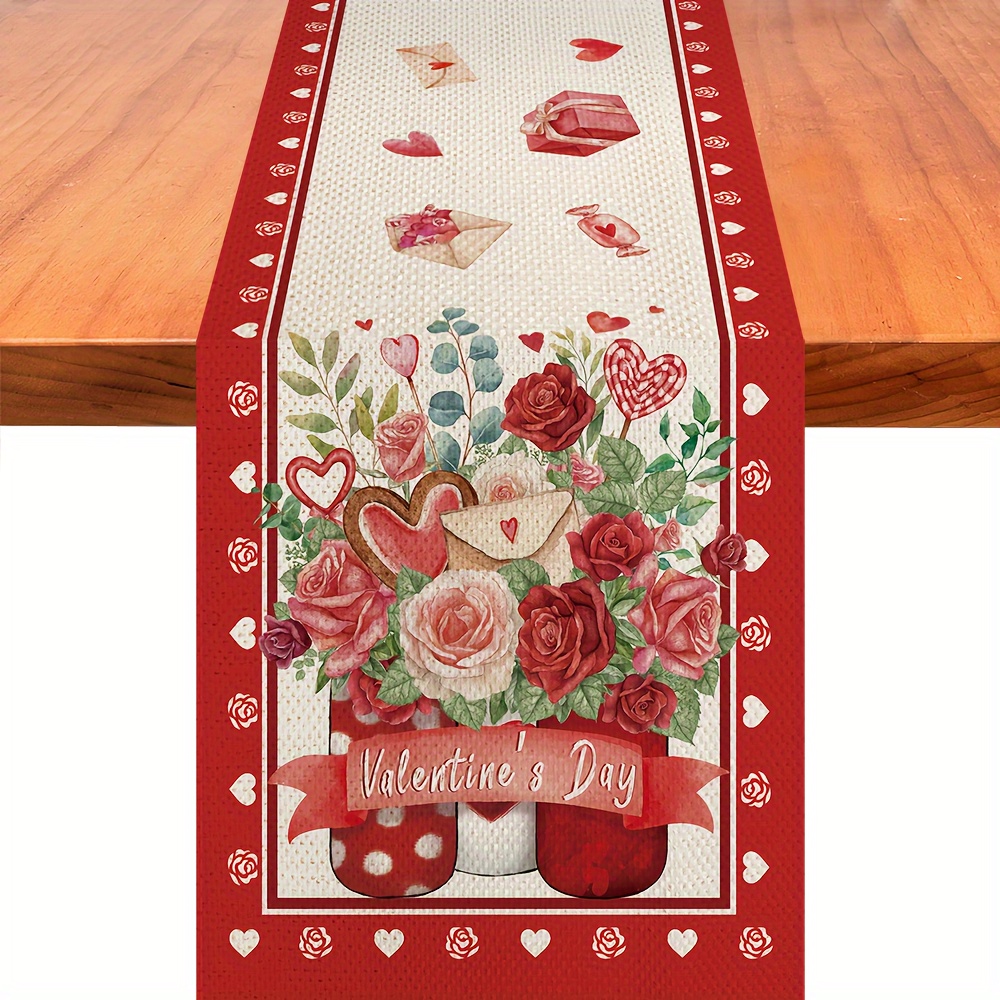 Happy Valentine's Day Table Runner Buffalo Plaid Spring - Temu Ireland