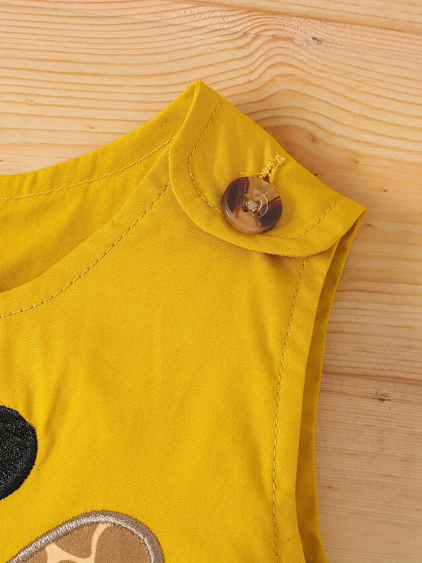 summer girls cute animal embroidery sleeveless dress buttons - Temu New ...