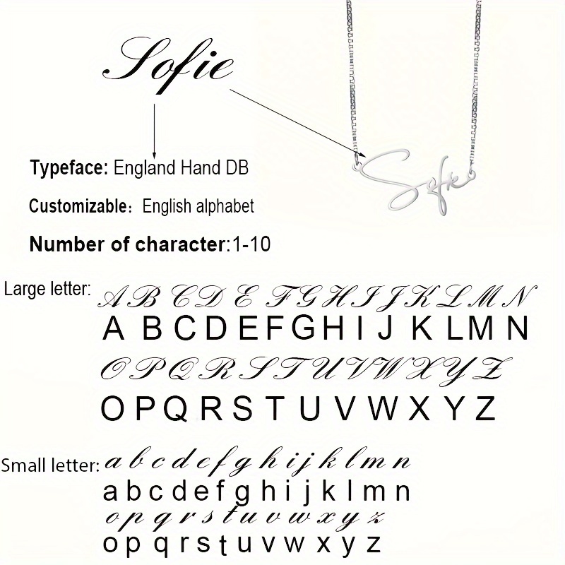 customized mens name necklace in cursive font box chain - Temu United ...