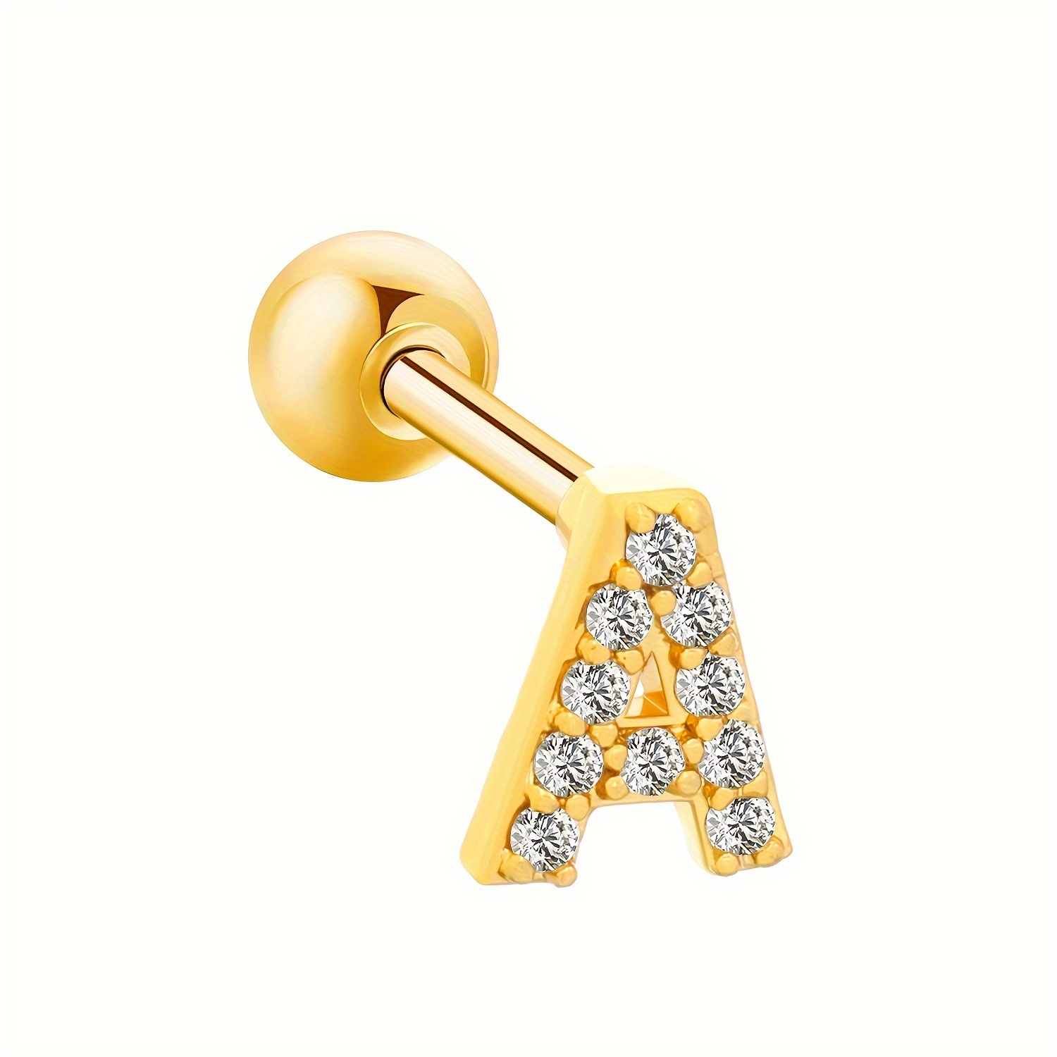 Retro English Alphabet Letter Ear Bone Studs Threaded - Temu United Kingdom