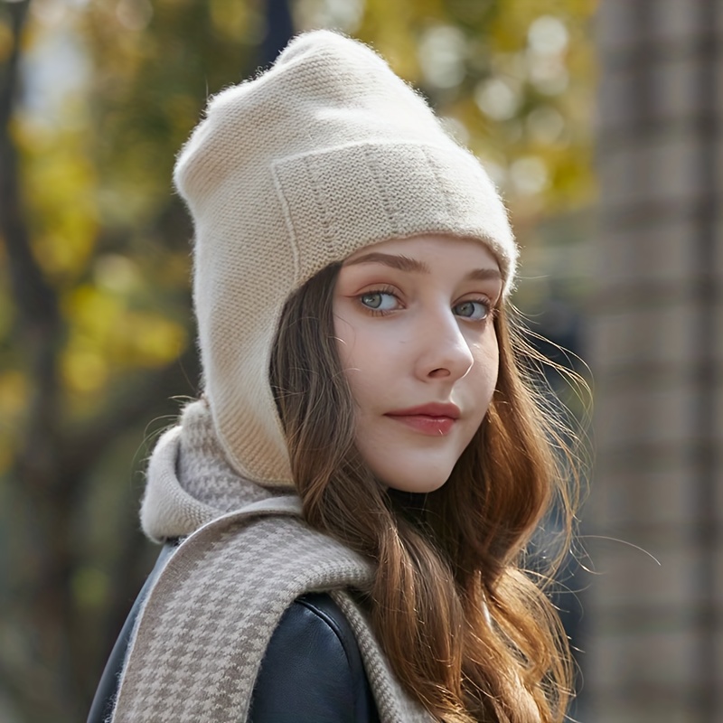 Cashmere Beanie Vintage Solid Color Coldproof Knit Hats Warm - Temu New Zealand
