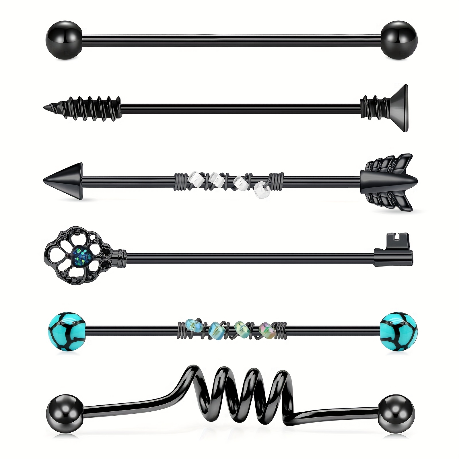 Black Stainless Steel Industrial Piercing Rod Ear Bone Nails - Temu ...