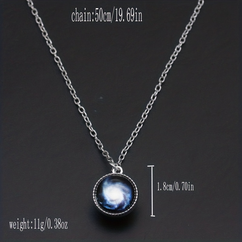 Double sided Ball Solar System Cosmic Starry Sky Necklace - Temu