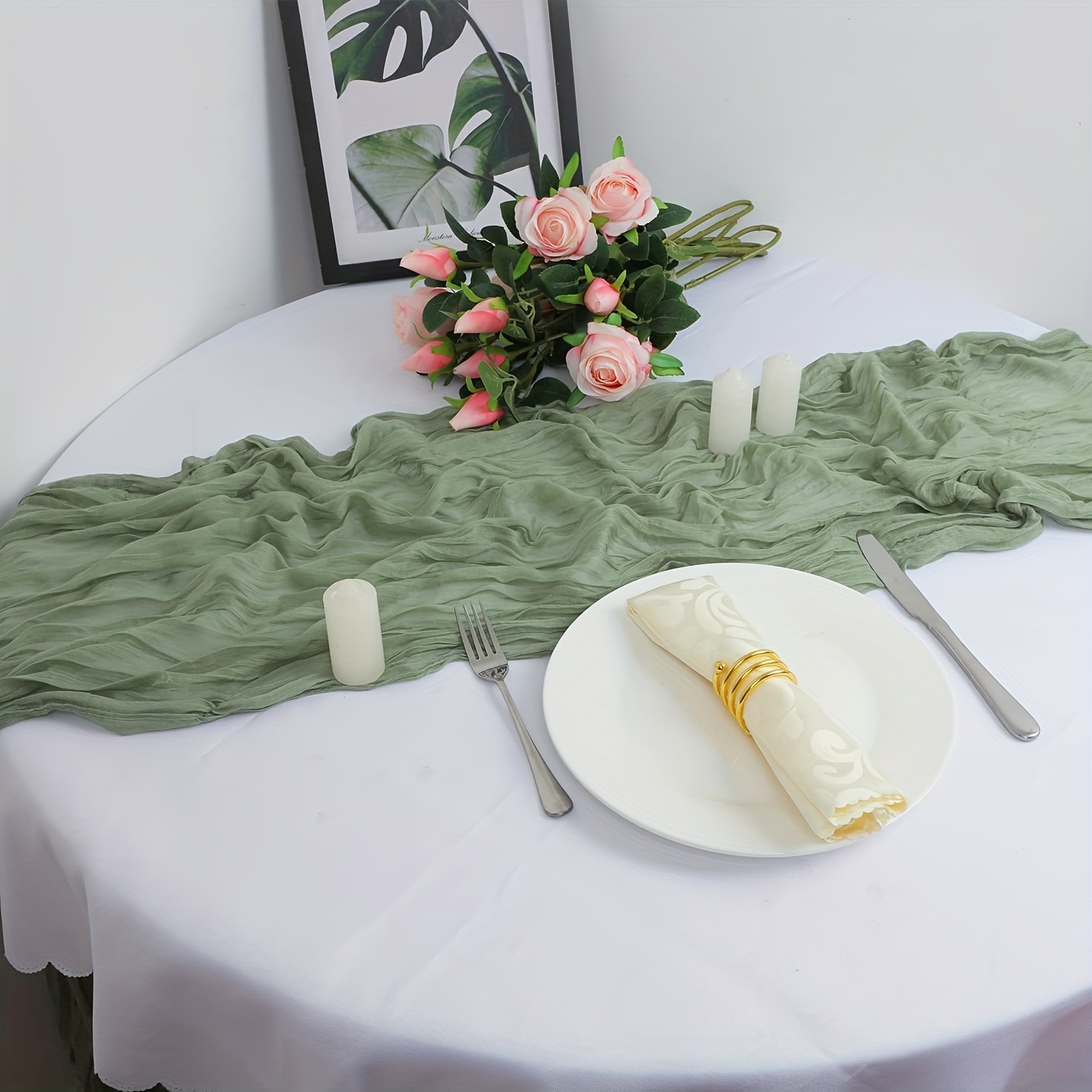 Bali Yarn Pleated Gauze Table Runner Rustic Wedding Party - Temu Australia