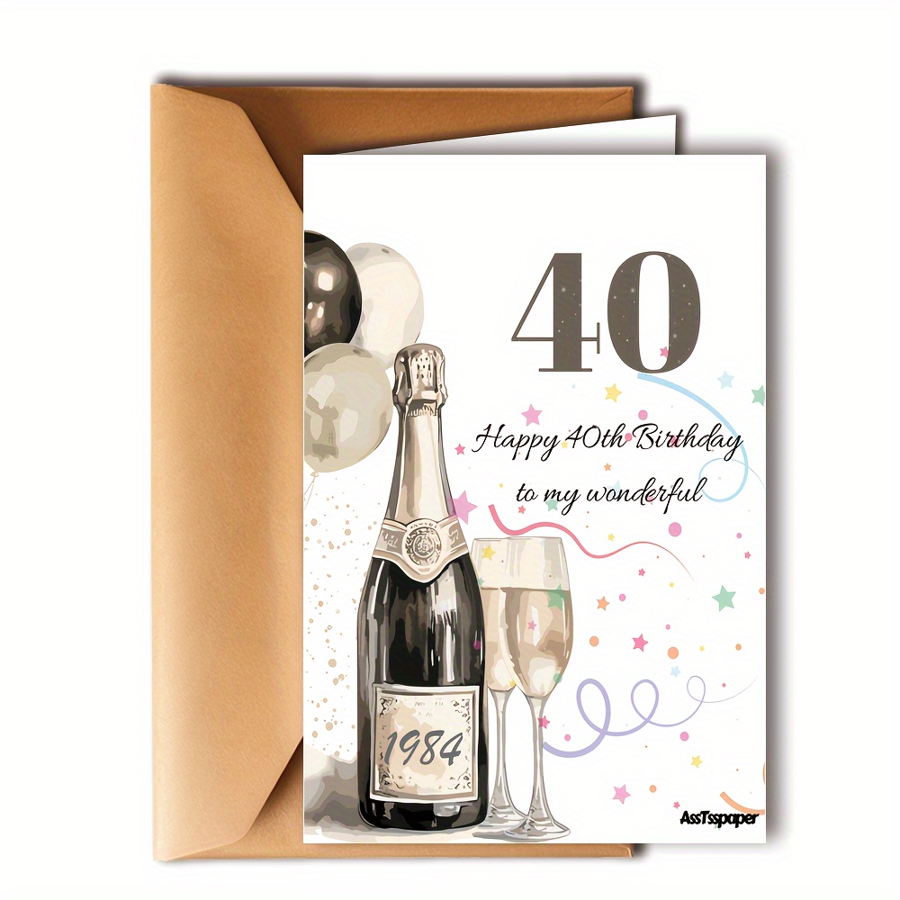 40th Birthday Card - Super Cute 40th Funny Birthday Gifts, Happy 40th ...