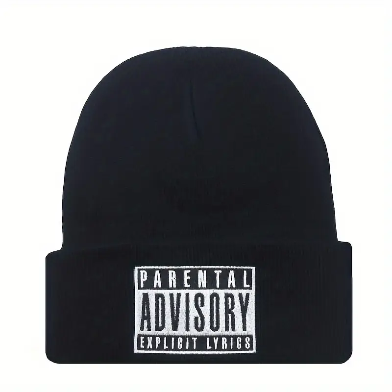 Letter Embroidery Graphic Beanie Trendy Solid Color Knit Temu Canada