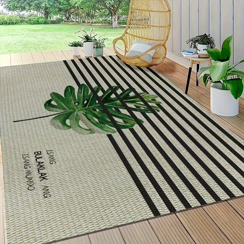 1 leaf stripe pattern woven fabric mat machine washable - Temu New Zealand