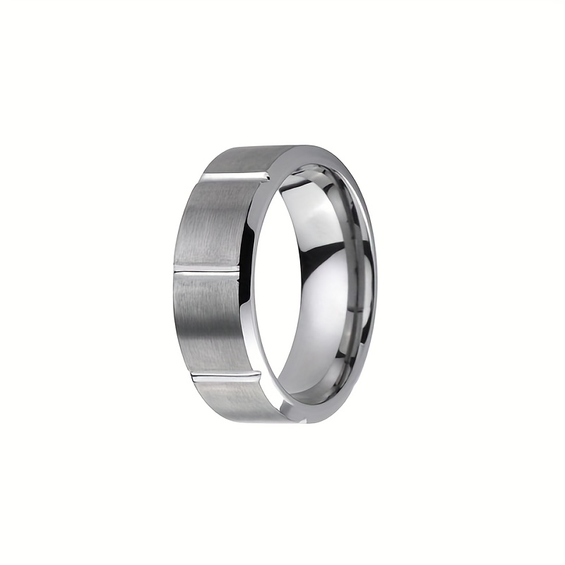 Men's Fashion Bicolor Surface Stainless Steel Ring - Temu United Kingdom