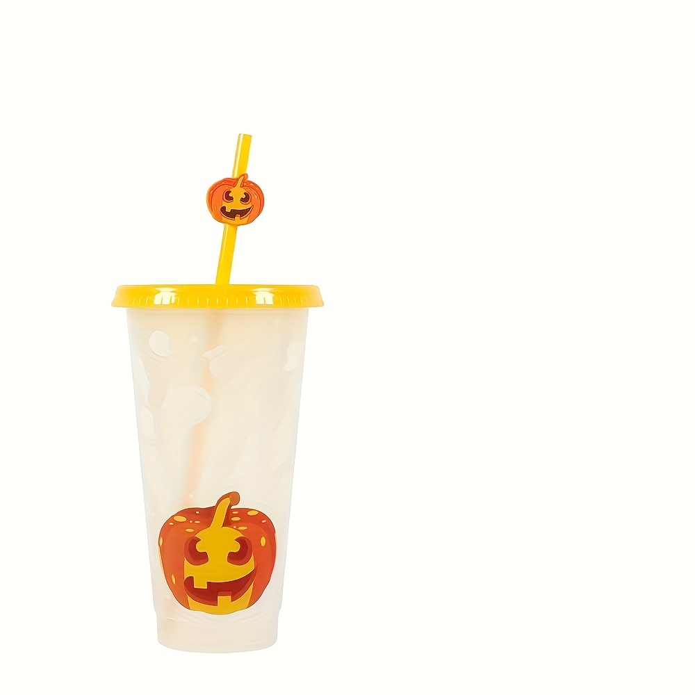 Halloween Color Changing Tumbler With Lid, Pumpkin Ghost Water Bottle ...