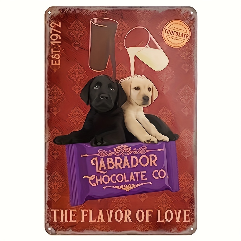 Vintage Metal Signage Labrador Retriever Dog Chocolate Love - Temu New ...