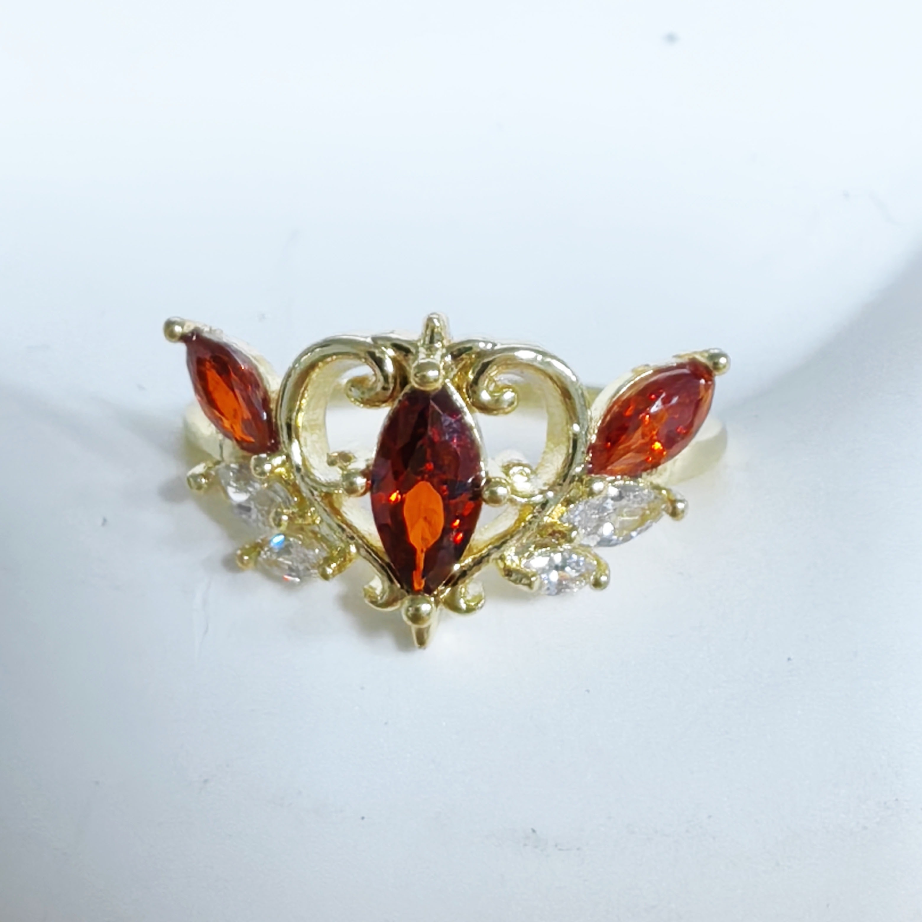 New Fashion Retro White Golden Plated Crown Ring - Temu United Kingdom